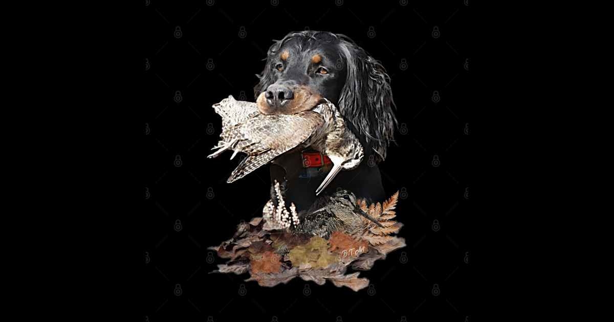 Gordon setter , Hunter of the Woodcock Forest - Gordon Setter - Sticker ...
