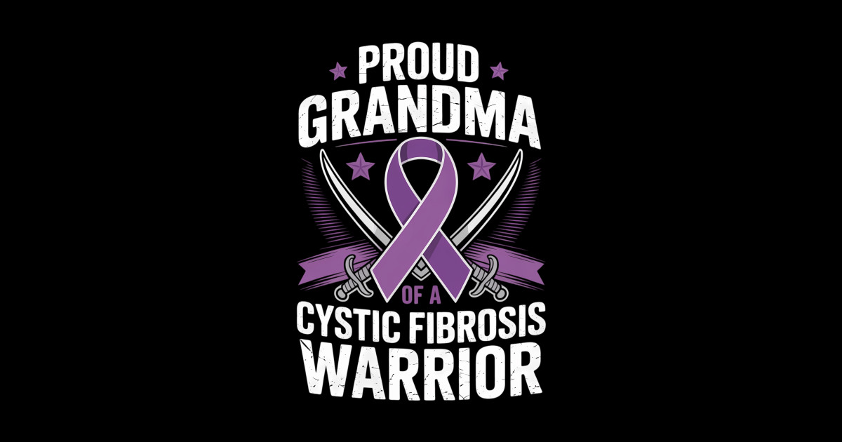 Proud Grandma Of A Cystic Fibrosis Warrior Awareness Ribbon - Cystic - Sticker | TeePublic