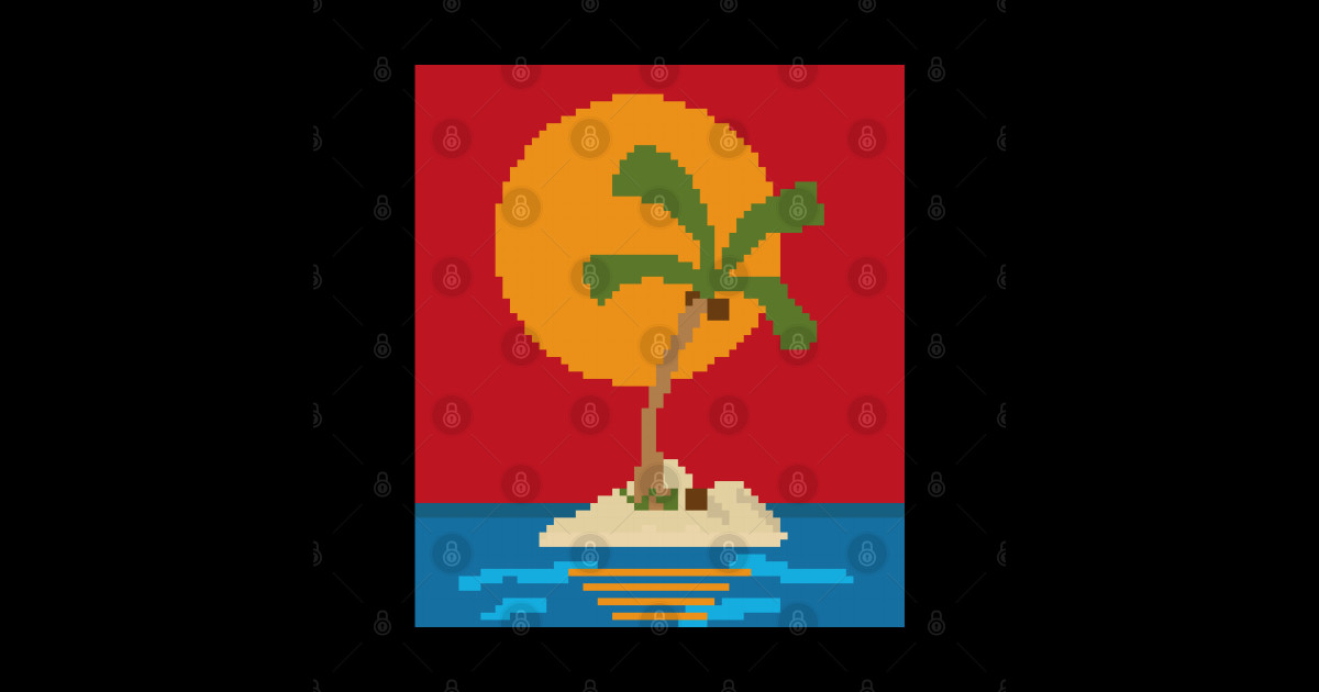 8-bit Dream Island - 8 Bit - Sticker | TeePublic