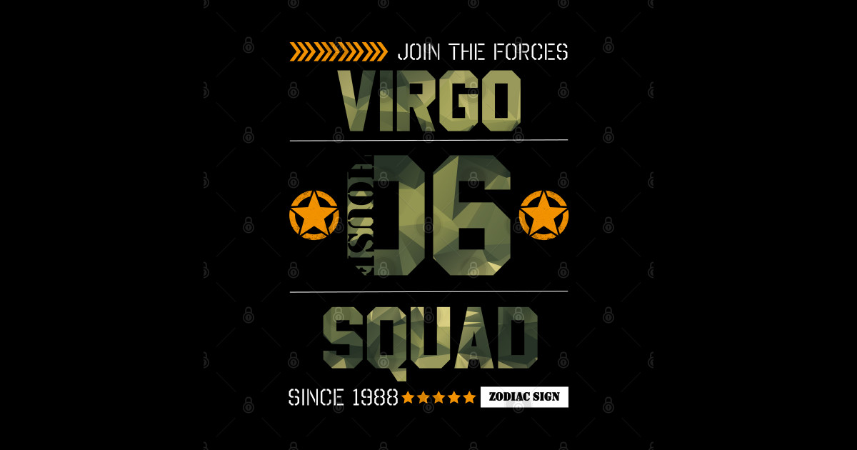 Zodiac Majesty Virgo Squad Camo - Virgo - Sticker | TeePublic