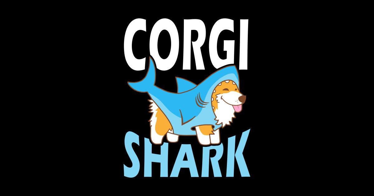 Corgi shark - Corgi Shark - Sticker | TeePublic