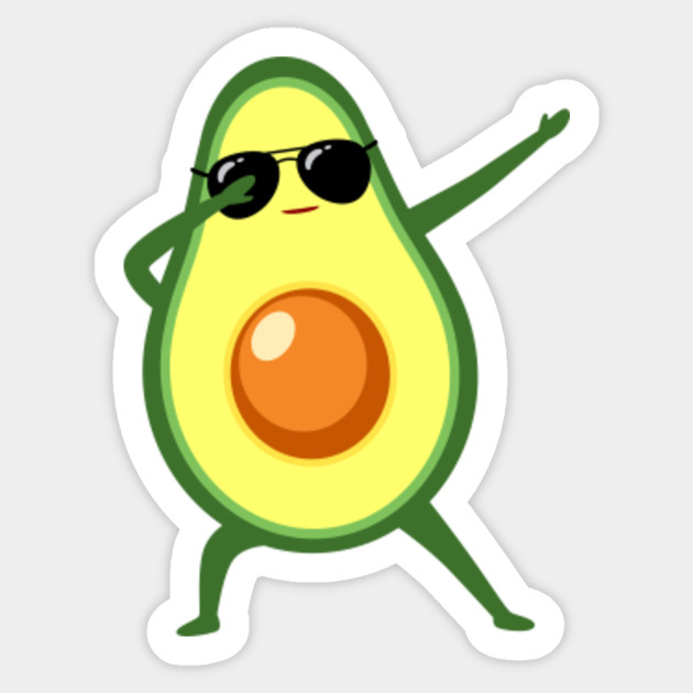 Dabbing Dab Avocado With Sunglasses - Dabbing Dab Avocado - Sticker ...