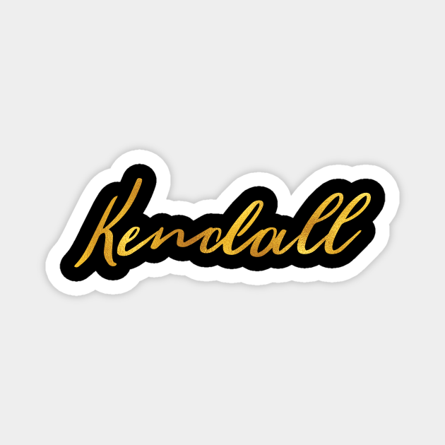 Kendall Name Hand Lettering in Faux Gold Letters - Kendall - Magnet ...