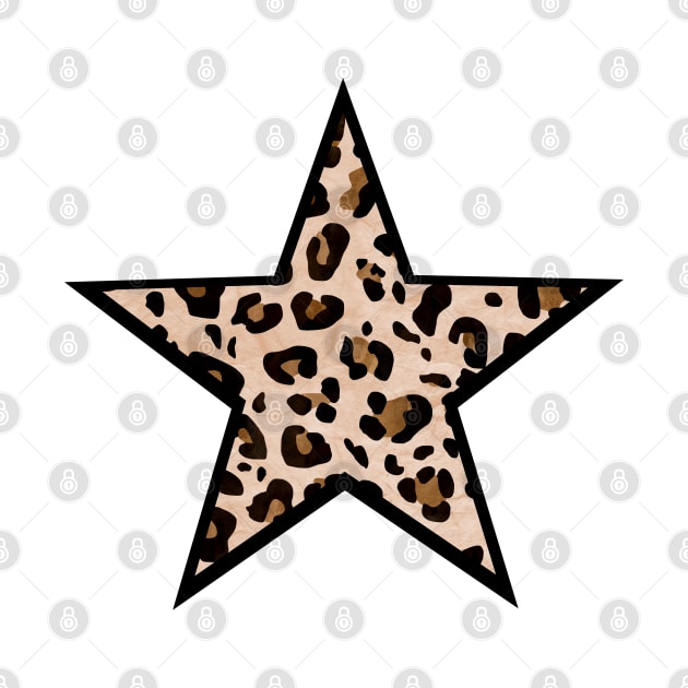 Leopard Print Star - Leopard Print Star - T-Shirt | TeePublic