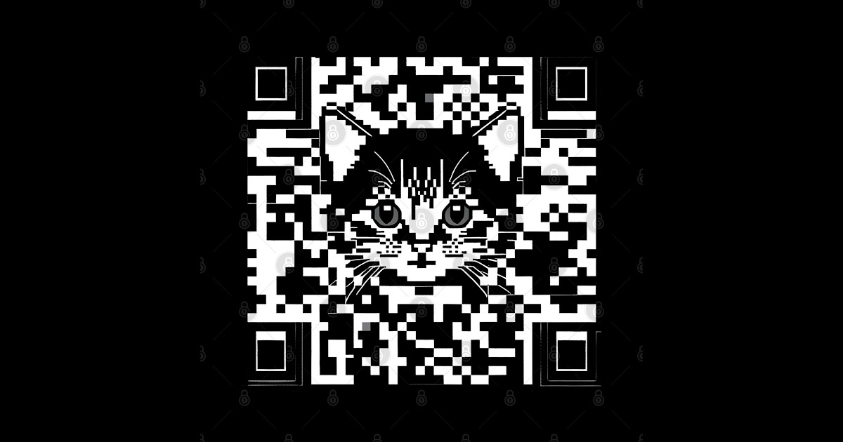 QR code cat - Qr Code - Sticker | TeePublic
