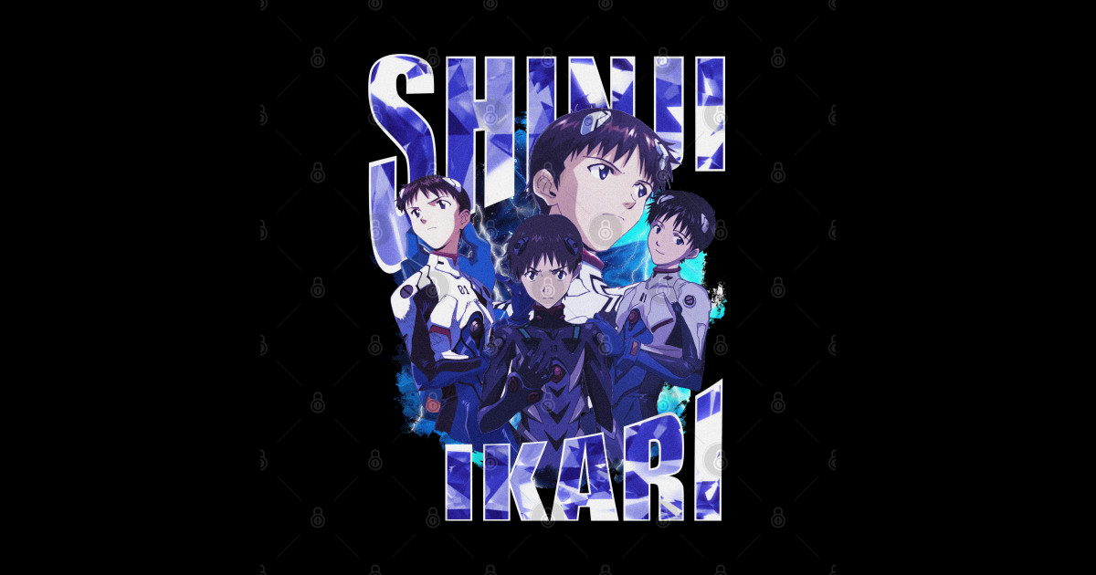 Shinji Ikari Evangelion Vintage - Evangelion - Sticker | TeePublic