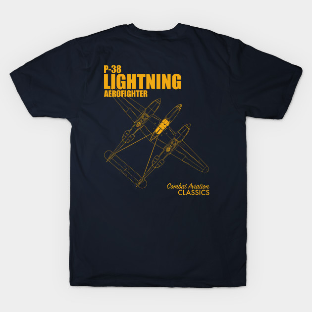 P-38 Lightning (Front & Back Logo) - Usaaf P38 Lightning - T-Shirt ...