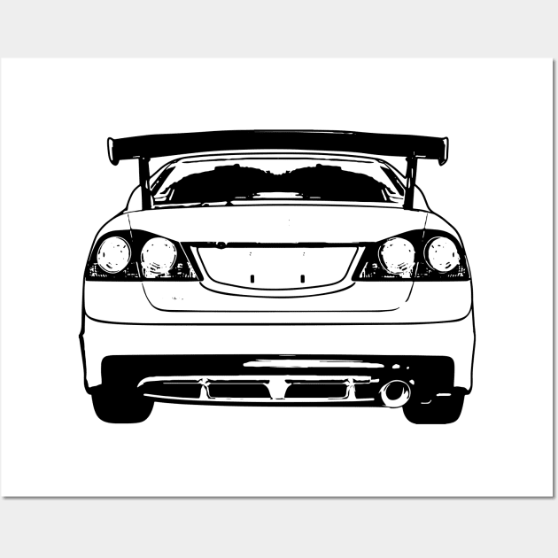 Civic Type R FD2 Back View Sketch Art - Civic - Posters and Art Prints ...
