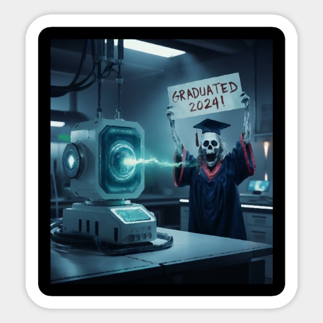 AI generated skeleton ghost graduated 2024 - Ai Generated - Sticker ...