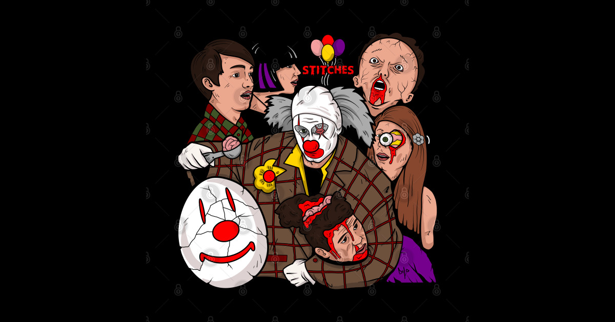 Stitches the clown funny horror - Stitches - Sticker | TeePublic