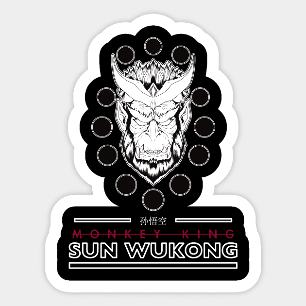 Sun Wukong Monkey King Illustration - Wukong - Sticker | TeePublic