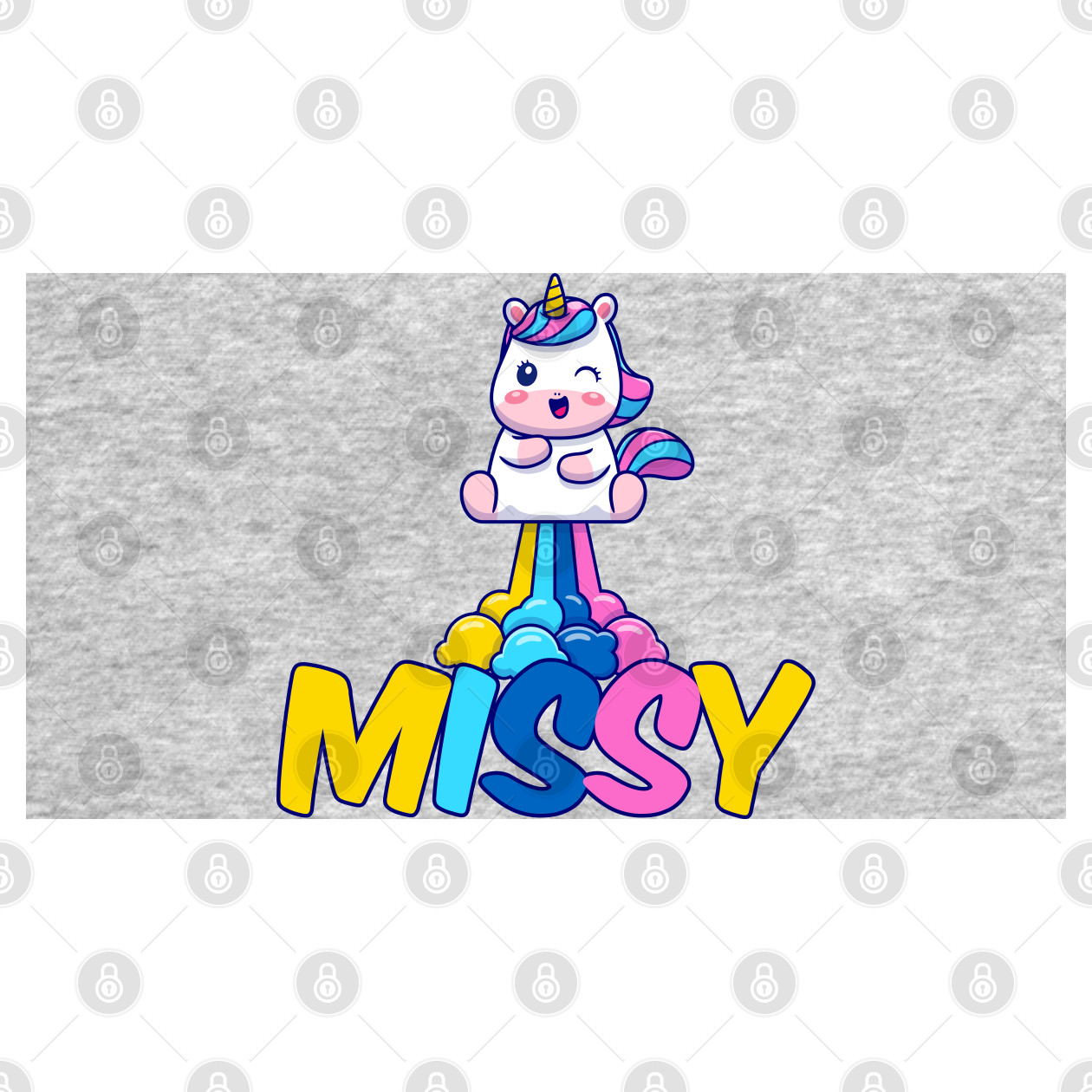 Unicorn Missy name label - Colorful - Unicorn Missy Name Label Colorful ...