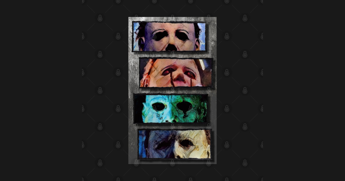 The Four Faces of the Shape - Horror Movies - T-Shirt | TeePublic