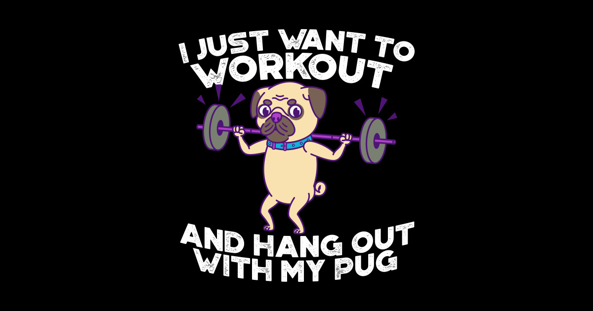 Pug lifting weights - Pugs - Sticker | TeePublic