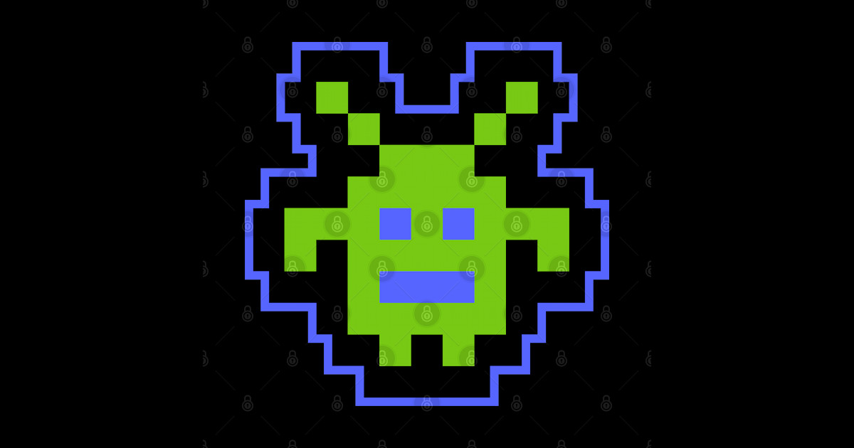 Green Alien 8 Bit - Alien - Posters and Art Prints | TeePublic