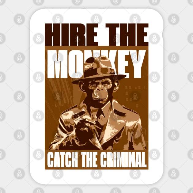 Detective Monkey Pop Art - Pop Art - Sticker | TeePublic