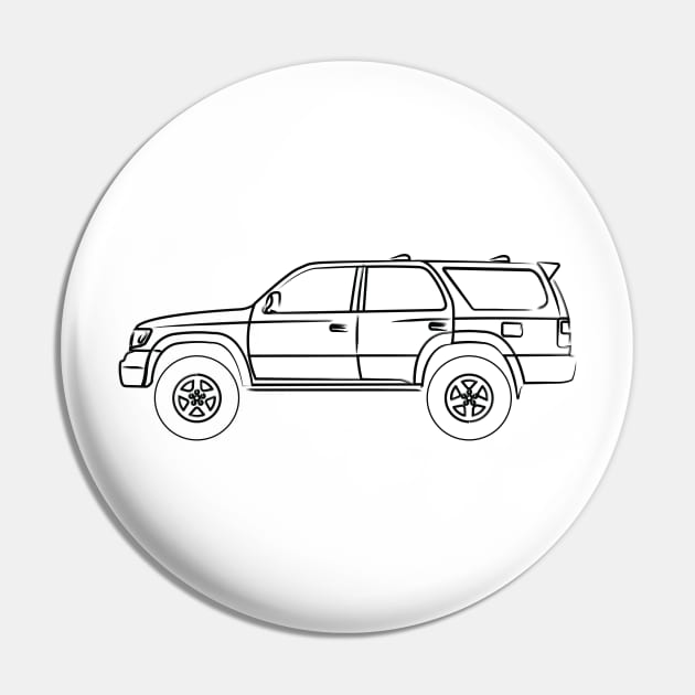 3rd gen 4runner Hilux surf black outline - Toyota 4runner - Pin | TeePublic