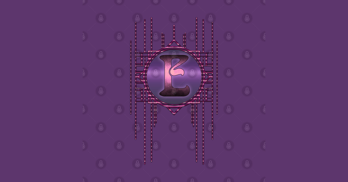 Purple Burlesque Artdeco Jugendstil Alphabet letter E - Purple Letter ...