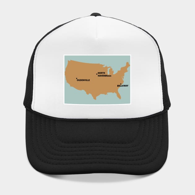 Simpsons Monorail Map - Simpsons - Hat | TeePublic