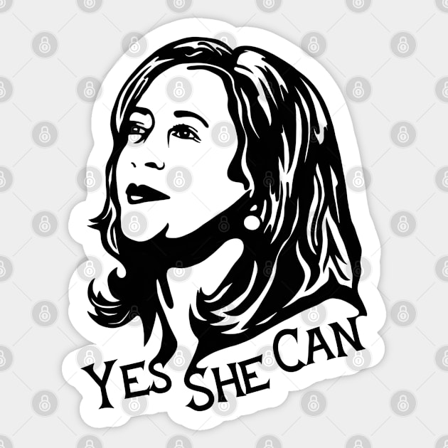 Kamala Harris Portrait - Yes She Can - Kamala Harris - Sticker | TeePublic