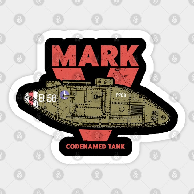 MARK V LANDSHIP - WW1 Tank - Ww1 - Sticker | TeePublic
