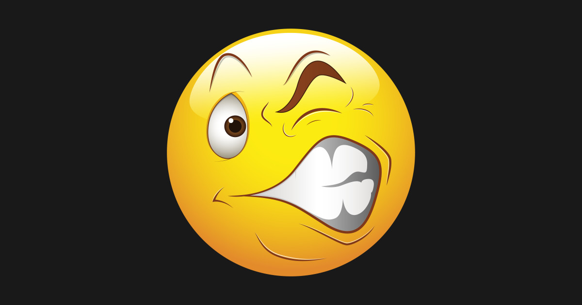 Cringe Smiley Face Emoticon - Smiley - T-Shirt | TeePublic