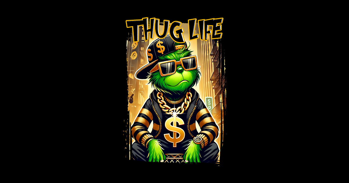Thug Life Green Character - Thug Life - Sticker | TeePublic