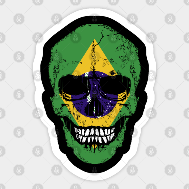 Brazil Flag Skull Brazilian Flag Human Skull - Brazil Flag Skull ...