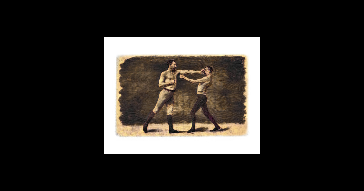Landing the Punch - Boxers 1880s Landing A Punch Fist Tight - Sticker ...