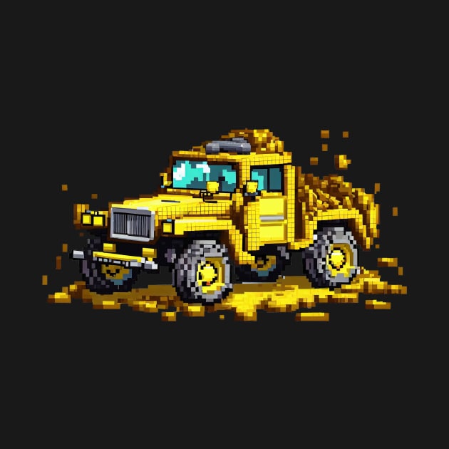 Destroyed Yellow Jeep Pixel Art - Adventure Lover - T-Shirt | TeePublic