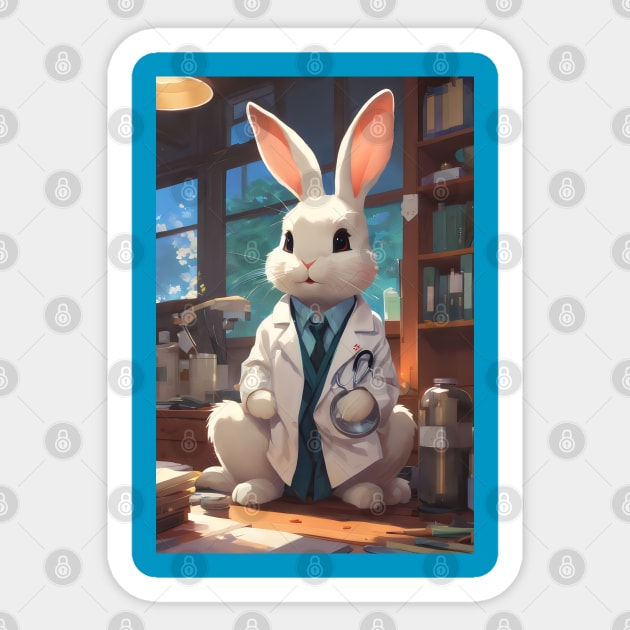 Cute bunny doctor - Doctor - Sticker | TeePublic