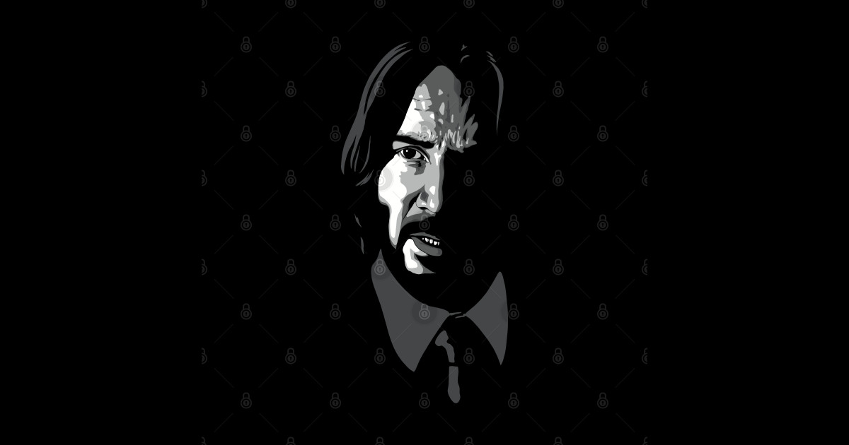 Keanu Reeves greyscale - Keanu Reeves - Sticker | TeePublic