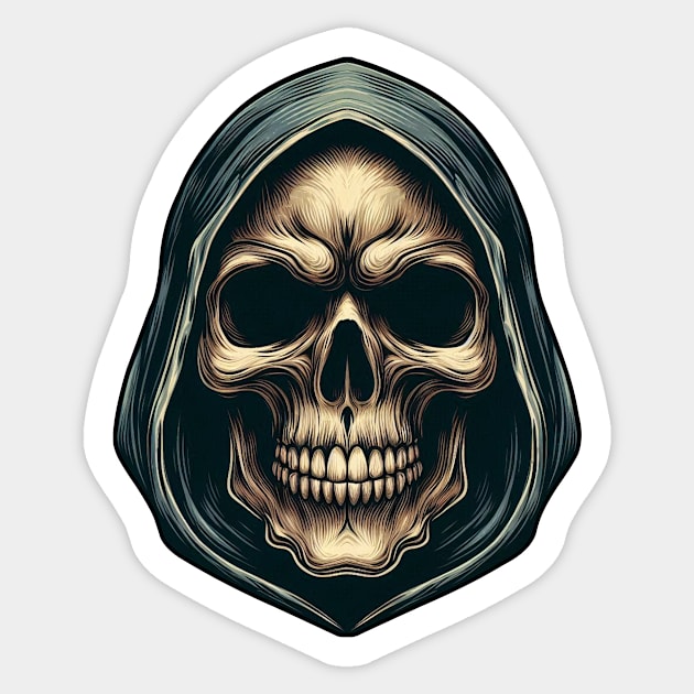 Grim reaper face - Grim Reaper Design - Sticker | TeePublic
