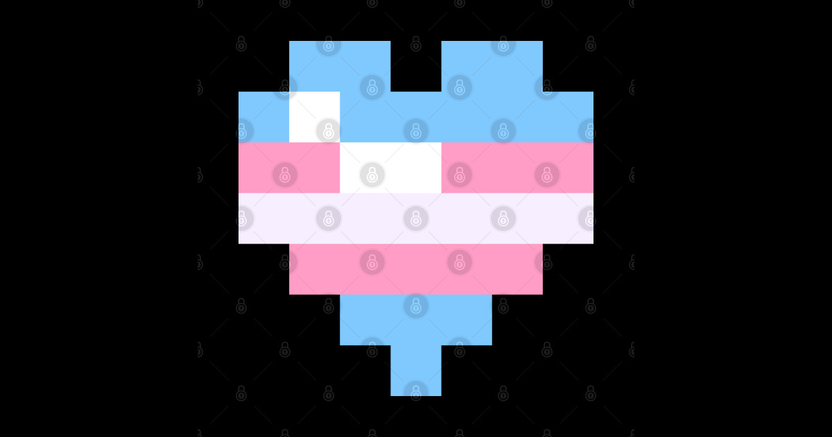 Pixel Heart - Trans Pride T-Shirt - Transgender Pride - Pin | TeePublic