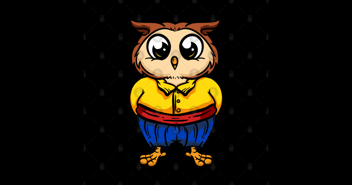 Cute Anthropomorphic Human-like Cartoon Character Owl in Clothes - Cute ...