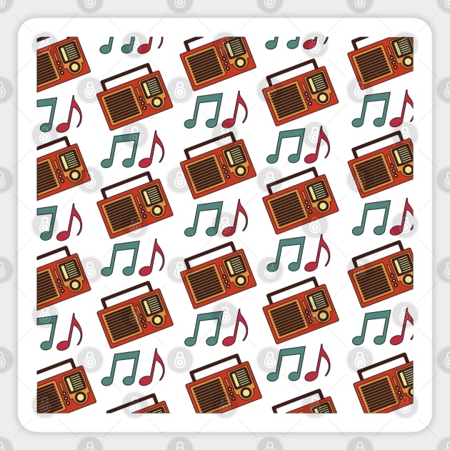 Unique Retro Transistor Radio Pattern - Unique - Sticker | TeePublic
