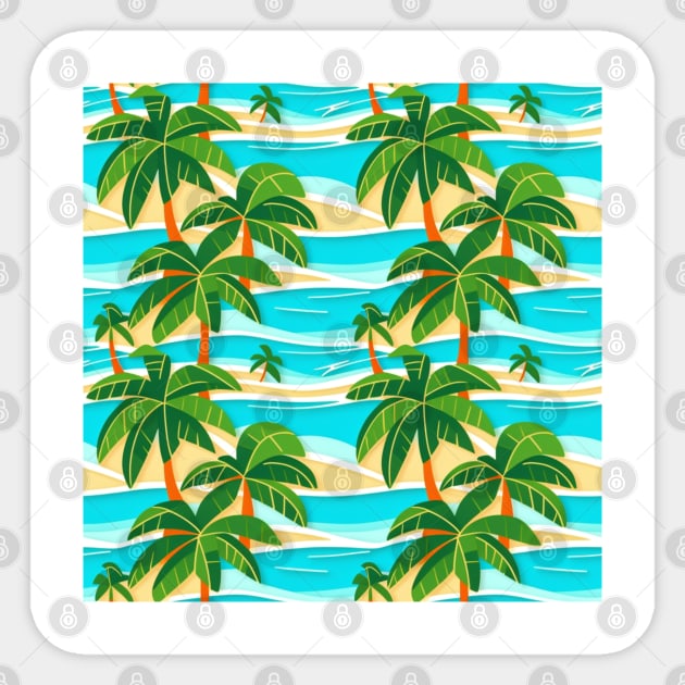 Tropical Beach, Relaxing Oasis - Palm Beach - Sticker | TeePublic