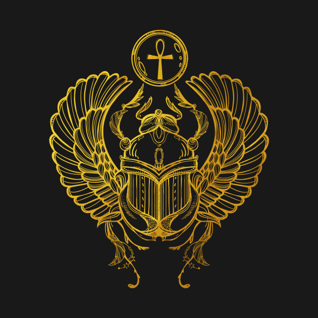 Scarab Golden (sacred symbol) - Ancient Egypt - T-Shirt | TeePublic