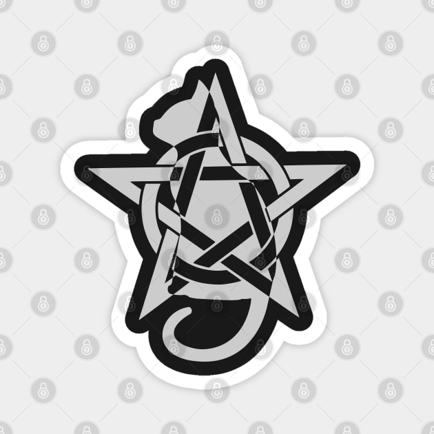 Wiccan Pentacle Cat | Pentagram Cat Silhouette - Wiccan - Magnet ...