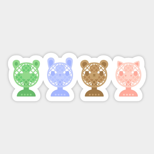 Cute animal fans - Electric Fan - Sticker | TeePublic
