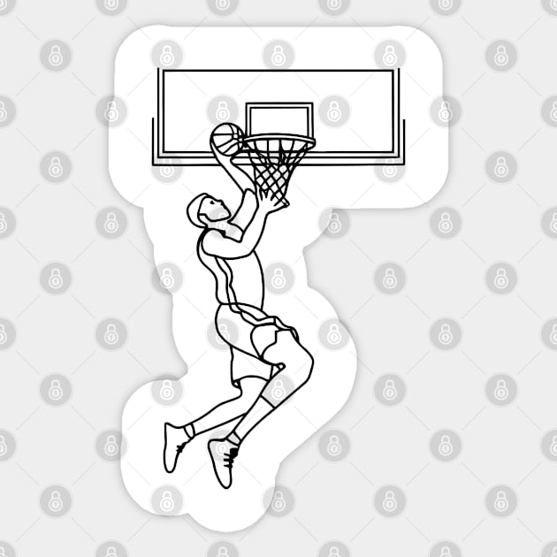 slam dunk line art - Line Art - Sticker | TeePublic