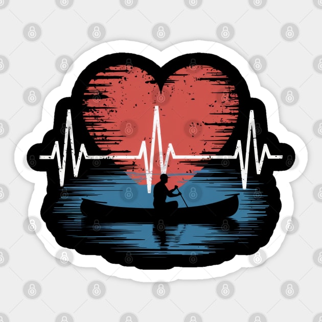 Canoe Heartbeat - Canoeing - Canoeing - Sticker | TeePublic