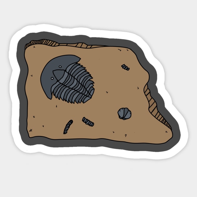 Trilobite Fossil - Fossil - Sticker | TeePublic