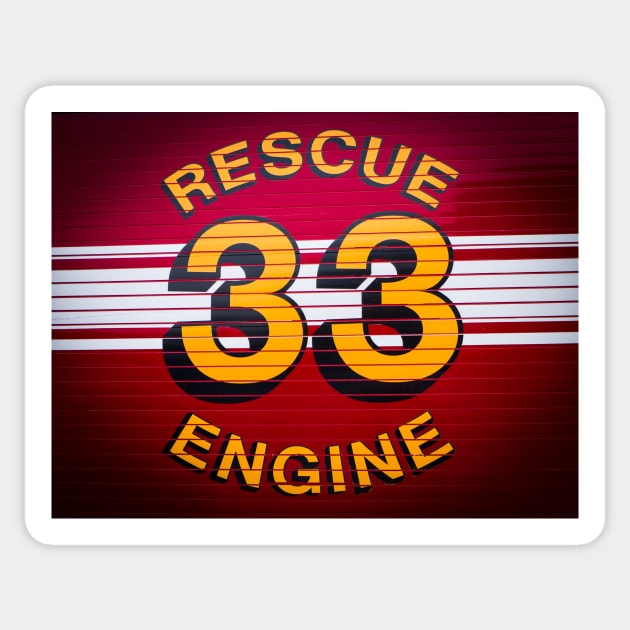 Rescue Engine 33 - Fire Service - Sticker | TeePublic