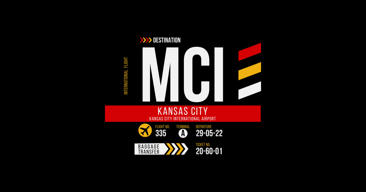 Vintage Kansas City MCI Airport Code Travel Day Retro Air Travel ...