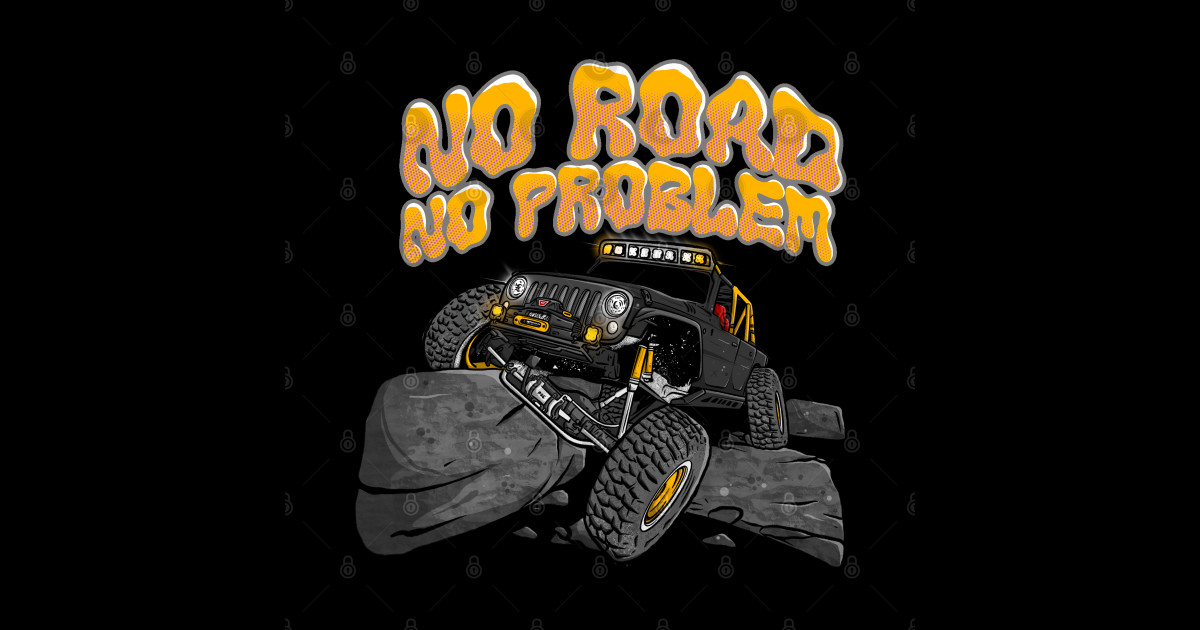 Grey Jeep Flex No Road No Problem - 4x4 Offroad - Sticker | TeePublic