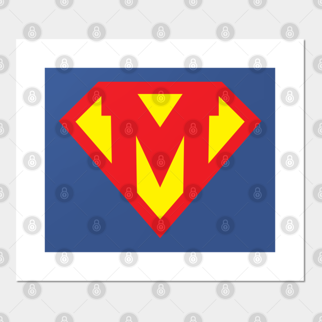 Letter M Superhero Symbol - Superhero - Posters and Art Prints | TeePublic
