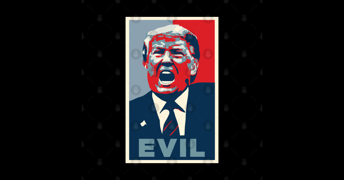 Evil Donald Trump - Donald Trump - Sticker | TeePublic