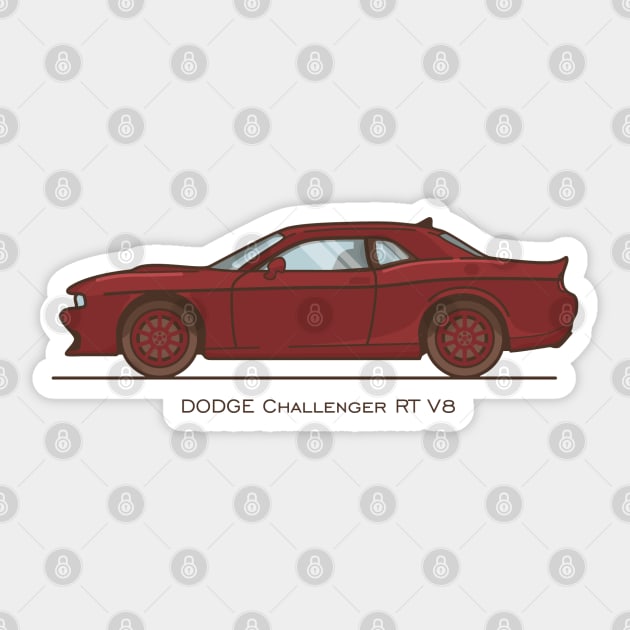Dodge Challenger RT V8 - Dodge Challenger Rt - Sticker | TeePublic