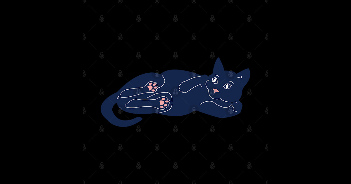 Blue cat pattern - Cats - Sticker | TeePublic